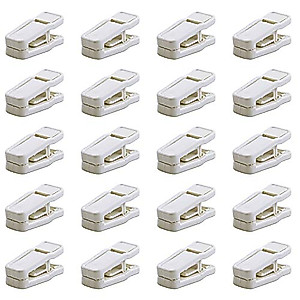 ONE250 Premium Heavy Duty ABS Plastic Slim-line Hanger Set of Finger Clips for Velvet Hangers - 20 Pack (White)