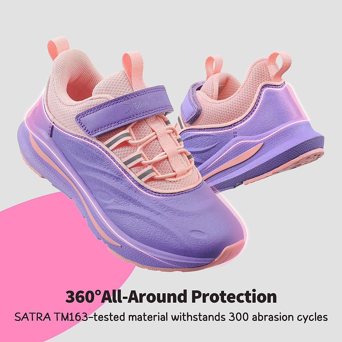 DREAM PAIRS Boys Girls Shoes Kids DuraPlay Tennis Running Athletic Protective Walking Sneakers for Little/Big Kid,Size 2 Little Kid,Purple/Pink,SDRS2335K