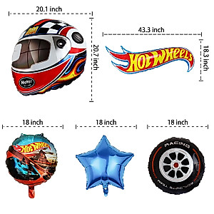 Hot CAR Balloons, Hot Party Supplies, Hot Birthday Decorations, Cars Racer Balloons for Boys and Girls