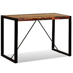ULUYYUC Dining Table Solid Reclaimed Wood 47.2",Office Desks Patio Table Party Table Kitchen Tables Kitchen Furniture Outdoor Table for Living Room bar Bistro Kitchen Island