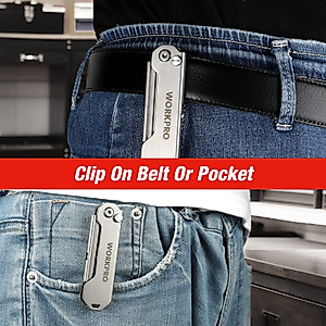 WORKPRO EDC Folding Utility Knife, Mini Box Cutter with Quick Open Axis Lock, Quick Change Blade Razor Knife, Foldable Small Pocket Knife with Belt Clip