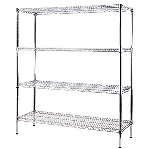 Regal Altair 24" Deep x 30" Wide x 86" High 4 Tier Chrome Wire Shelving Kit | NSF Commercial Storage Rack Unit