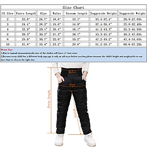 UGREVZ Girls Boys Snow Pants 2-9 years old Thick Winter Warm Pants Girl Activewear Clothes(A0001Black-6)