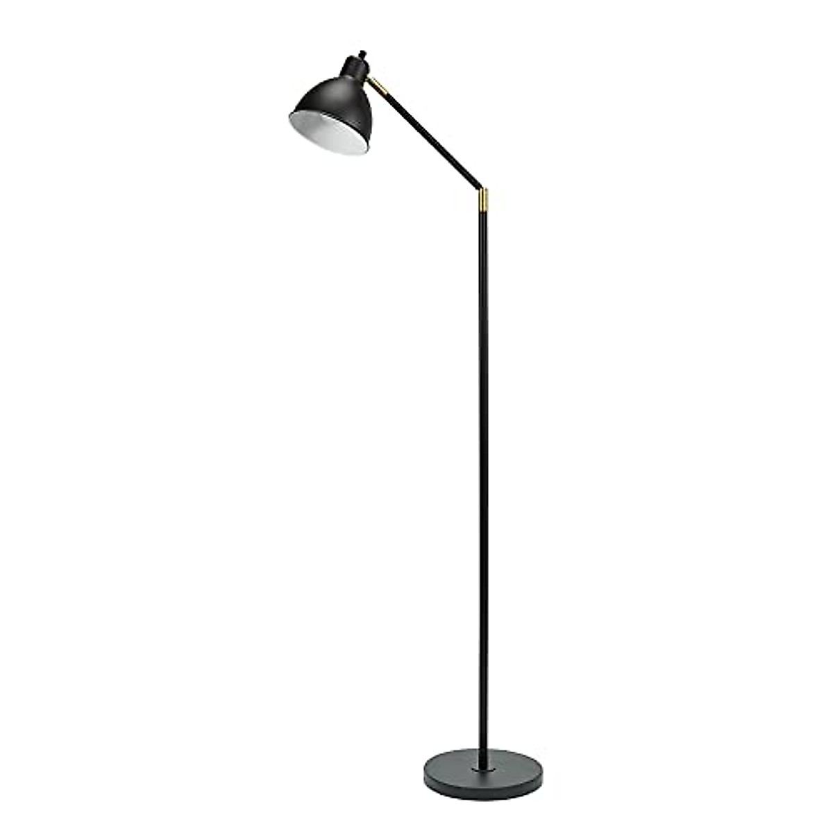 Catalina 20093-001 Modern Adjustable Metal Floor Lamp with Brass Accents, 54.5", Classic Black