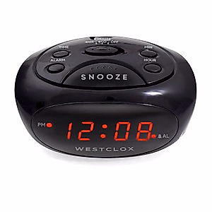 Westclox (Black) Super-Loud LED Electric Alarm Clock, Standard