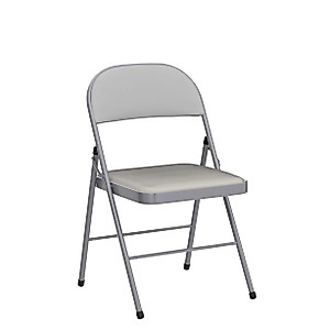 Karl home 6 Pack Grey Folding Chairs with Padded Seats for Outdoor & Indoor, Portable Stackable Commercial Seat with Steel Frame for Events Office Wedding Party, 330lbs Capacity