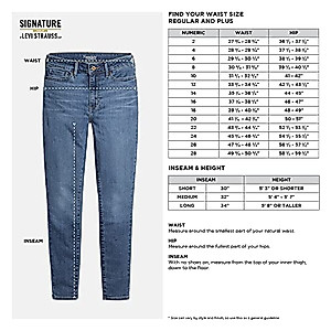 Signature by Levi Strauss & Co. Gold Label Women's Modern Skinny Jeans (Standard and Plus), Bae, 6