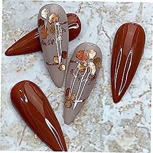 FOMIYES 5boxes Nail Decorations Nail Embellishments Nail Sequins Nail Accessories Charms Craft Gold Metal Leaf Crafts Glitters Gold Foil Flake DIY Manicure Mica Slice Decors Nail Ornament