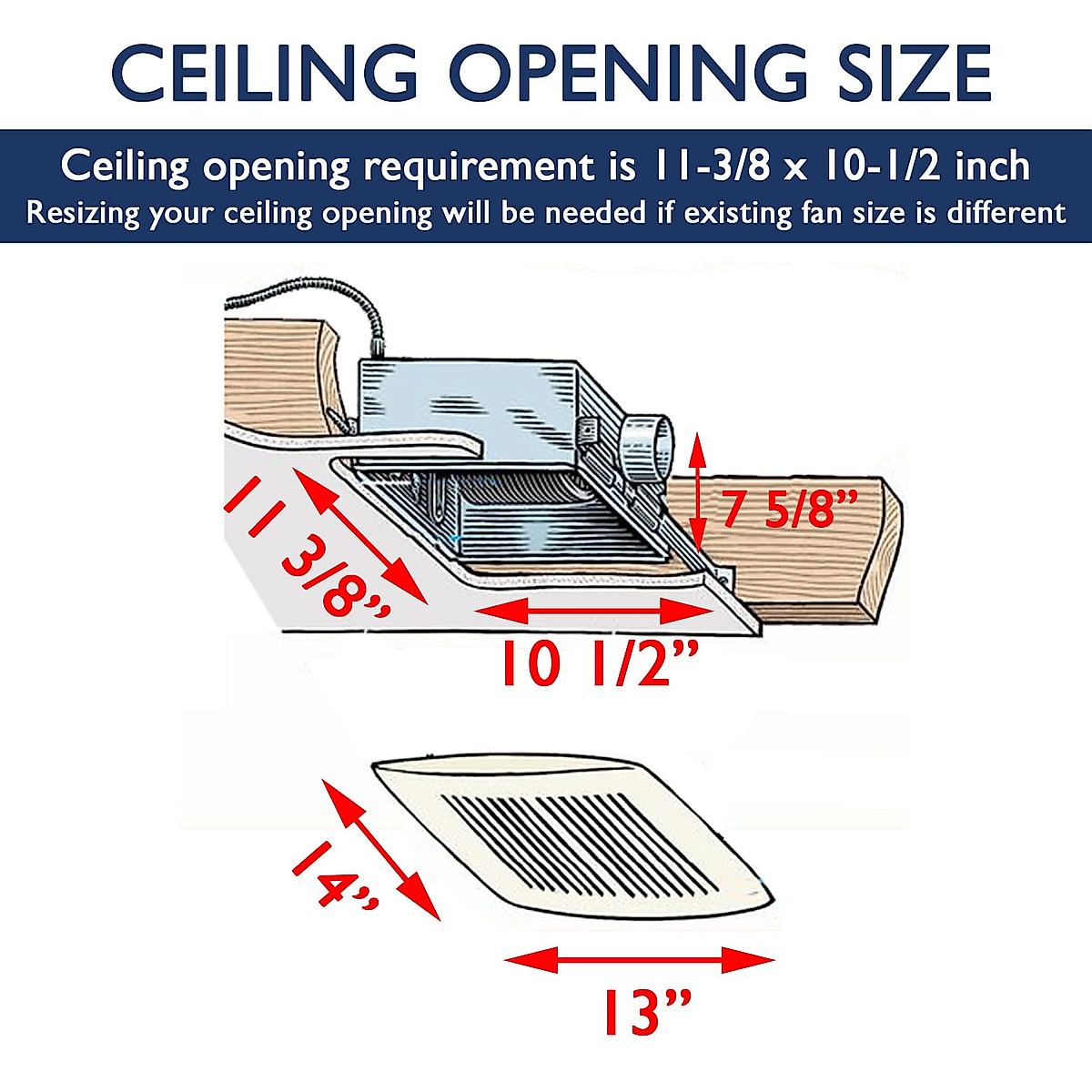 KAZE APPLIANCE SEP150 | 150 CFM | 0.5 Sone Ultra Quiet | Energy Star-Certified Energy-Saving Bathroom Exhaust Ventilation Fan