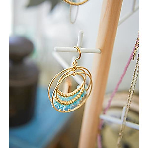 YAMAZAKI Home Tosca Accessory Tree - Jewelry Organizer Stand With Tray - Steel + Wood,White