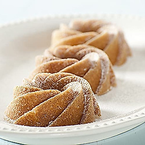 Nordic Ware Heritage Bundtlette Cake Pan, Metallic, Silver