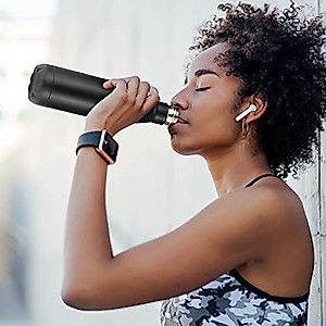 Olerd 17oz Smart Coffee Thermoses, Insulated Stainless Steel Water Bottle with LCD Touch Screen, Keep Hot Or Cold, Car Portable Travel Tea Coffee Vacuum Cup, Great for Travel, Picnic& Camping(Black)