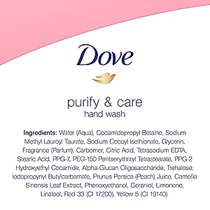 Dove Hand Wash Hygiene and Care For Hands White Peach and Tea Washes Away Bacteria and Locks In Moisture 18.5 oz 4 Count