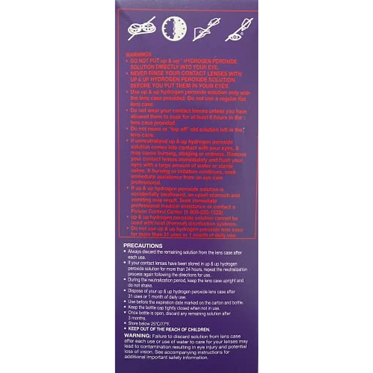 Up&Up Cleaning and Disinfecting Lens Care system 3% Hydrogen Peroxide Solution 2x12 Fl Oz Includes 2 Contact Cases