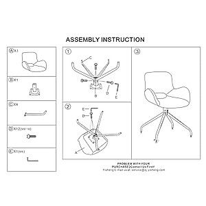 YITAI Desk Chair No Wheels,360° Swivel Wide Seat Armchair with Metal Legs,Modern Accent Upholstered Vanity Chair, Reading Chair,Dining Chairs,Coffee Chair, for Bedroom,Living Room,Dark Brown
