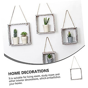 Levemolo Organizer Farmhouse Display Living Storage Rack Ledge Board Wood Wall Holder Corner Wooden Pendant Rope Boards Bedroom Shelves Shelving Cm Decoration Room Stand Decorative for