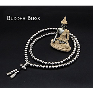 108 Destiny Nepal Prayer Full Metal Buddism Bead Mala Necklace (full stainless steel)