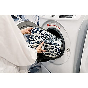 RUGGABLE Zinnia Washable Rug - Perfect Boho Area Rug for Living Room Bedroom Kitchen - Pet & Child Friendly - Stain & Water Resistant - Blue 3'x5' (Standard Pad)