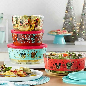 Pyrex Glass 8-piece Decorated Food Storage Set - Mickey & Minnie