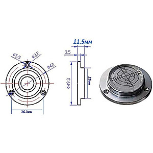 XMLEI Aluminum Alloy universal level Mini Level Round Bubble Spirit Level Diameter 50mm Height 11.5mm（1PCS） (white)