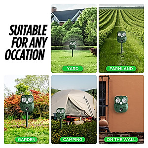Guard Dog Security Ultrasonic Animal Repeller Outdoor, Rodent Repellent Ultrasonic Plug-in, Waterproof Defender Against Dog, Deer, Raccoon, Skunk, Rabbit, Rodent, Best for Garden, Lawn, Farm Use (1)