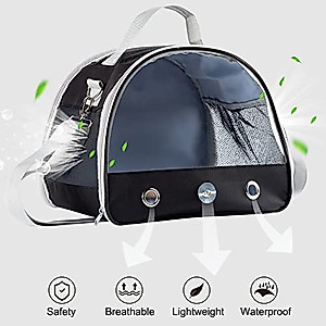 Guinea Pig Cages Small Animal - Bird Rabbit Turtle Carrier Bag African Hedgehog Portable Travel Carrier Outdoor Hang Bag（Black）
