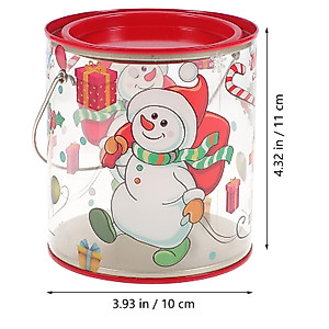 Cabilock 8pcs Portable Cylinder Airtight Cookie Container Candy Containers for Cookie Containers for Giving Christmas Empty Tin Holiday Cookie Box Metal Christmas Jar Seal