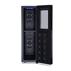NewAir Shadow-T Series 18 Bottle Thermoelectric Wine Fridge, Dual Temperature Zones, Countertop Wine Refrigerator, Mirrored Compact Wine Cellar, Double-Layer Glass Door Cooler, Vibration-Free