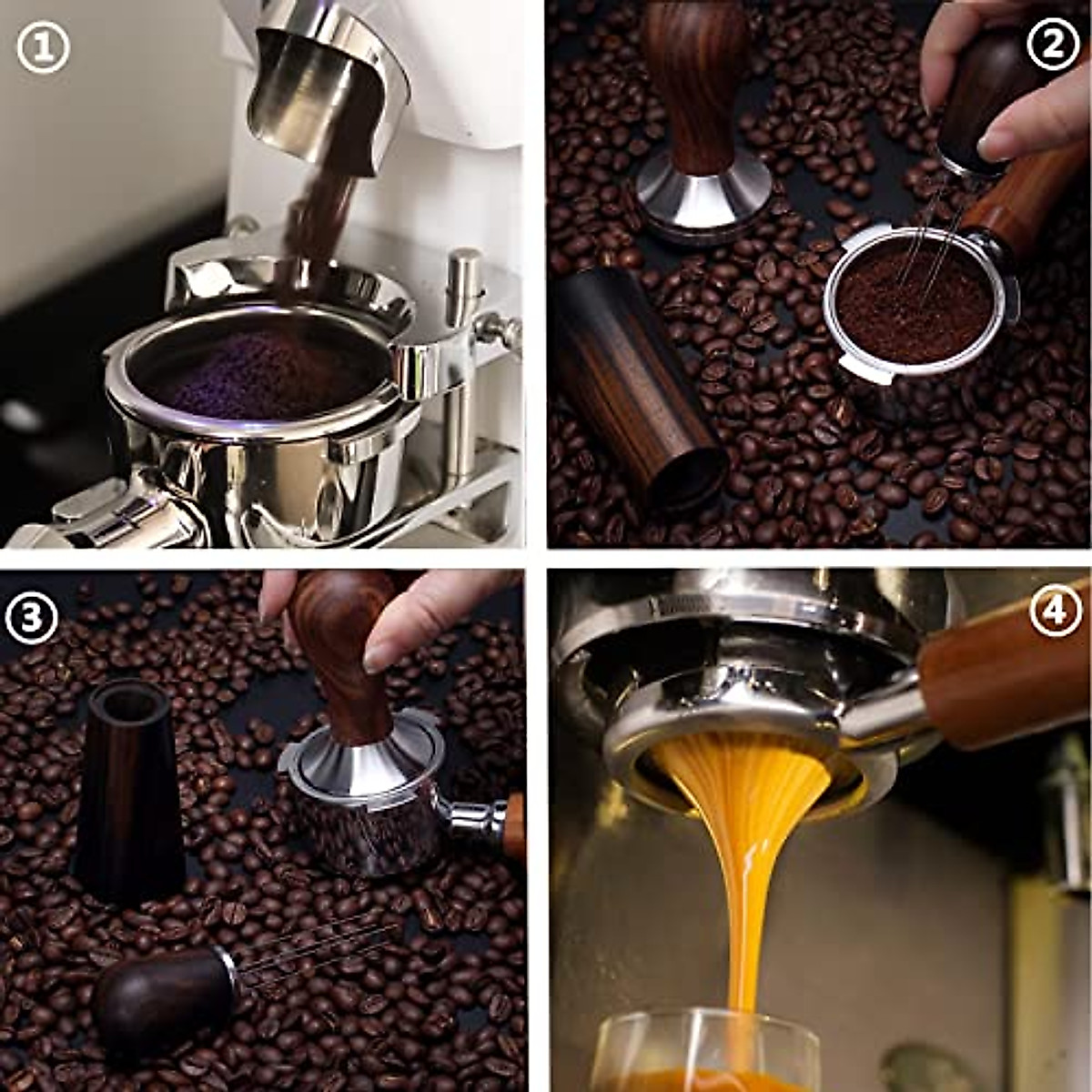 DIBTSA 51mm Bottomless Portafilter Compatible with DeLonghi Espresso Machine EC680 EC685, 304 Stainless Steel, with Reusable Coffee Replacement Filter Basket