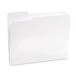 Blue Summit Supplies 100 White File Folders, 1/3 Cut Tab with Assorted Positions, Letter Size, Great for Organizing and Easy File Storage, 100 Pack