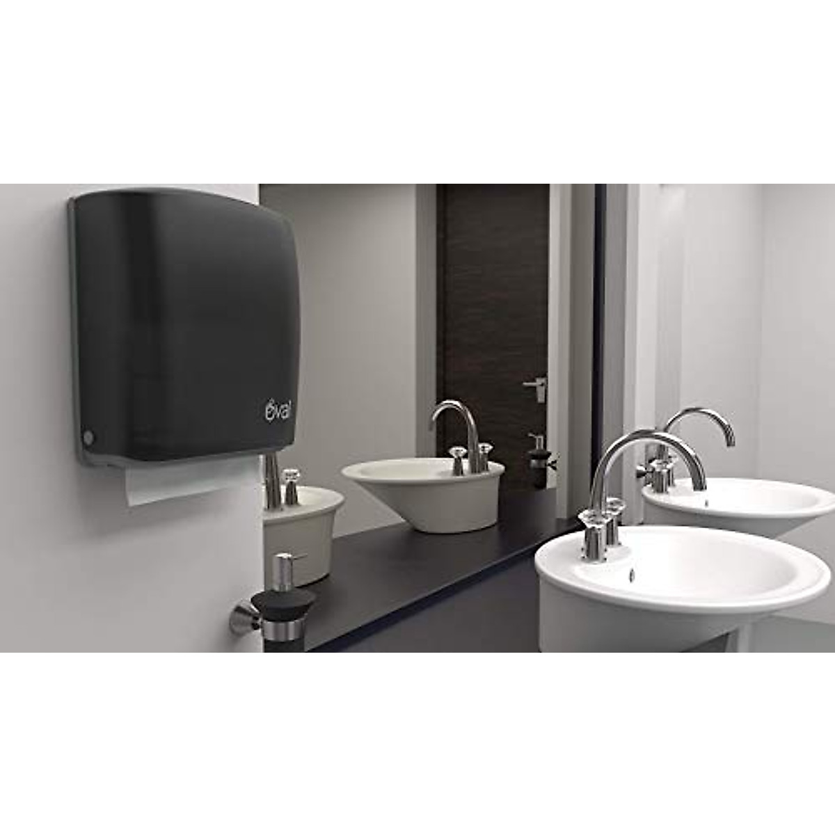 OVAL - Multifold Paper Towel Dispensers | Wall Mount Paper Towel Holder Large Capacity Storage 400 Paper Towels | Durable ABS for High-Traffic Areas | Commercial Wall Mounted Paper Towel Holder