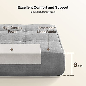 Aiho Folding Sleeper Sofa Chair Bed, Memory Foam Floor Couch , Modern Linen Fabric Removable Cover, for Living Room/Apartment/Dorm/Loft (Light Grey)