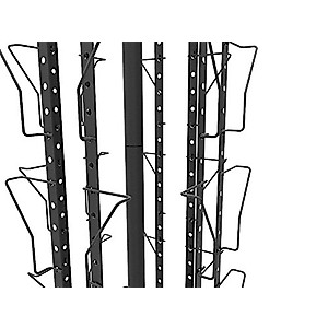 Up to 9.9" Wide 16 Adjustable Pockets Display Rack, Greeting Post Card Christmas Holiday Spinning Rack Stand. Pocket Size: 4.5-9.9" Wide X 5.8" Tall, 16 Pockets 11602-M-DOUBLE-BLK-NPF