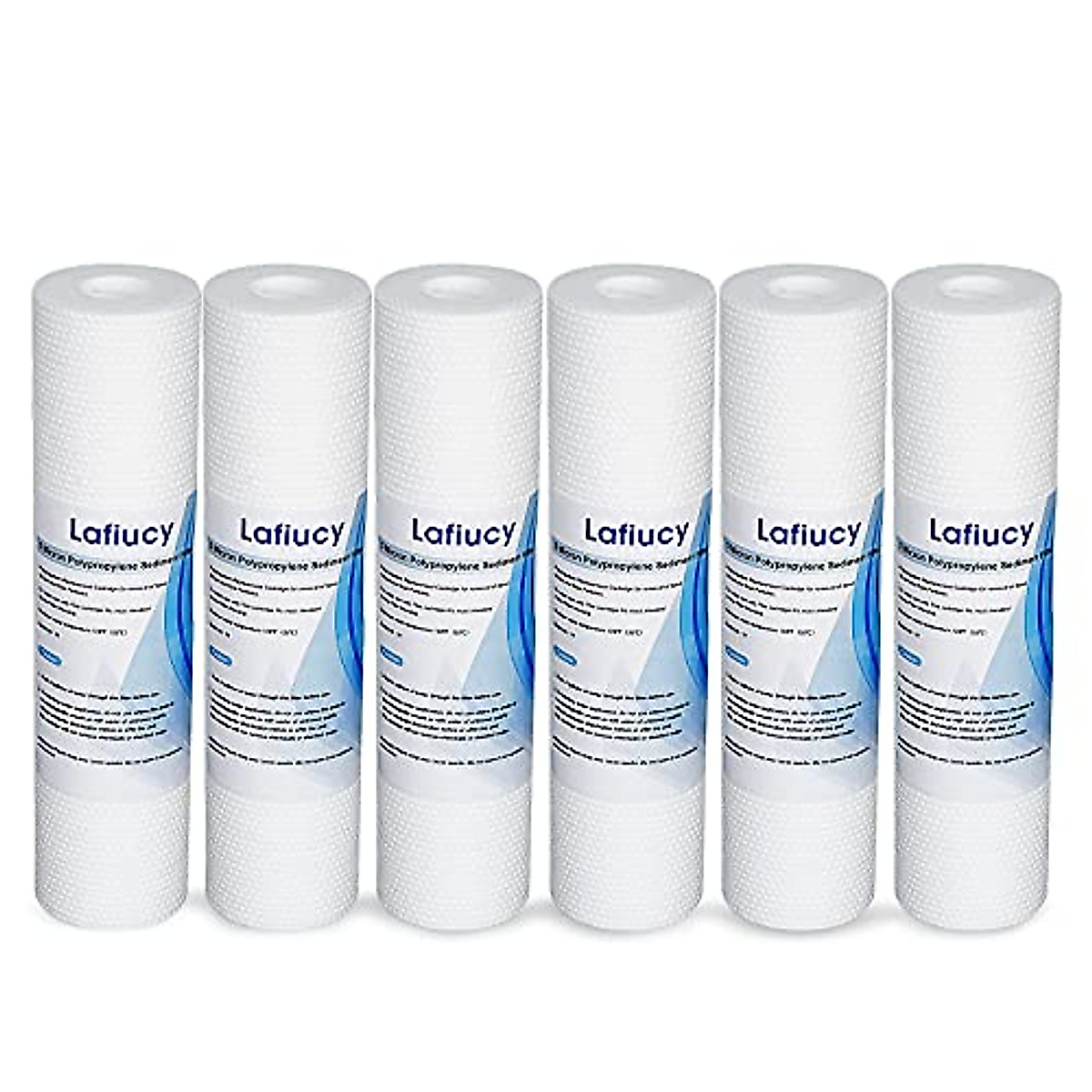 Lafiucy Sediment Water Filter Cartridge 10"x 2.5",5 Micron,6pack,10" x 2.5" Whole House Sediment Water Filter Replacement Cartridge Compatible with 10 inch RO Unit