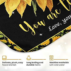 Pavo Gifts for Mom Throw Blanket, Sunflower Mom Gift from Daughter, Birthday Gifts for Mom Unique, Best Mom Ever Gifts for Anniversary, Christmas, Valentines Day, Soft Bed Blanket for Mom - New