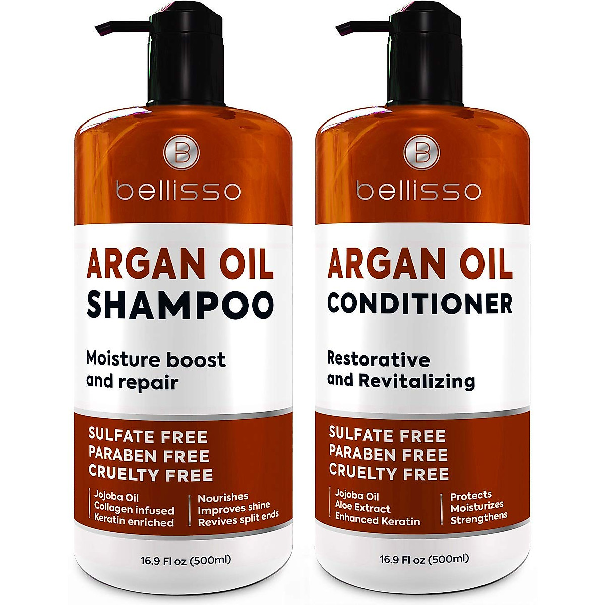 BELLISSO Moroccan Argan Shampoo, Conditioner Set and Hair Mask
