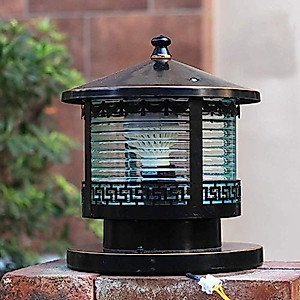 WYBFZTT-188 LED Post Lights Outdoor Villa Home Garden Patio Pillar Lamp E27 Waterproof Glass Lantern Lawn Light Balcony Garage Terrace Fence Sconce Light