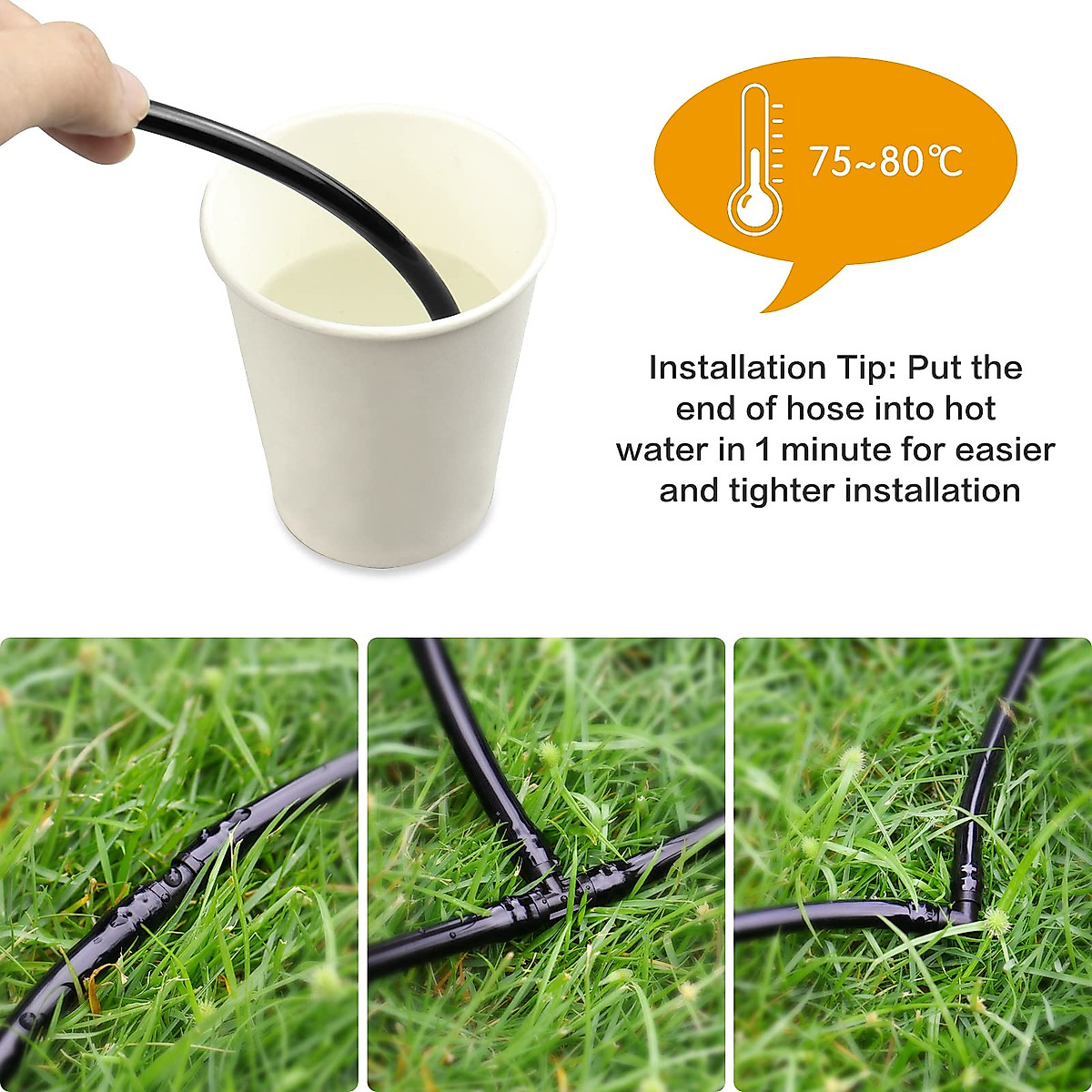 Gardrip 70 Pieces Drip Irrigation Fittings Coupling for 1/4 Drip Tubing, Straight Barbed Connectors Drip Line Coupler for Drip or Sprinkler System