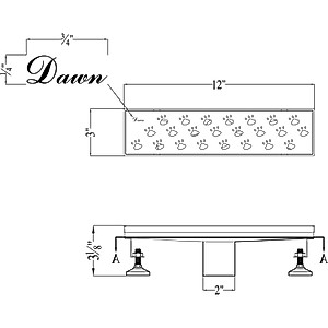Dawn LMU120304 Memuru River Series Linear Shower Drain, 12-Inch