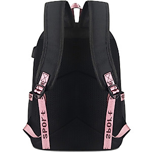 Roffatide Anime Chainsaw Man Backpack Pochita Book Bag Laptop School Bag with USB Charging Port and Headphone Port