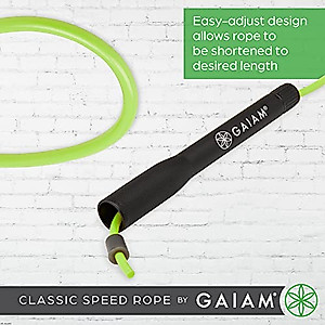 Gaiam Classic Speed Rope for Women and Men - Jumping Rope for Fitness and Exercise - Lightweight, Tangle-Free, Portable, and Adjustable Jump Rope for Training, Cardio, Aerobic Skipping