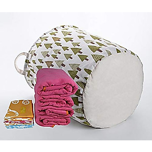 HeyToo 17.7in Drawstring Waterproof Foldable Laundry Hamper,Dirty Clothes Laundry Basket,Handle Linen Bin Storage Organizer for Toy Collection Tree