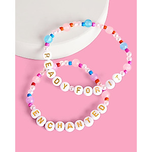 xo, Fetti Party Friendship Bracelets - 8 count | Eras Beaded Party Favor, Goodie Bag, Bachelorette Party, Pearl Bead Concert Decor