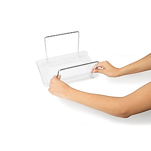 2-Tier Clear Organizer - Pull-Out Kitchen Pantry & Medicine Cabinet Storage - Bathroom Vanity Counter & Under-Sink Slide-Out Tray w/Dividers - Multipurpose Organizing Bins - Closet Container