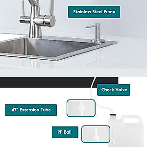 Gappo Upgraded Soap Dispenser for Kitchen Sink Brushed Nickel, Stainless Steel Countertop Pump, Built in Sink Soap Dispenser with 47" Extension Tube kit