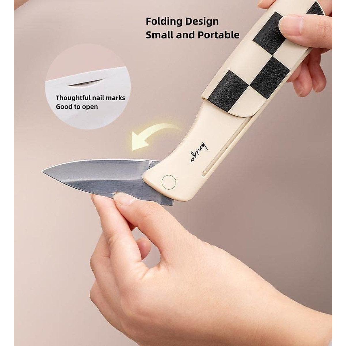 2 in 1 Stainless Steel Fruit Knife, Multifunctional Portable Peeling Fruit Knife, Creative Fruit and Vegetable Dual-Use Knife, with Ergonomic Non-Slip Handle & Sharp Blade (White)