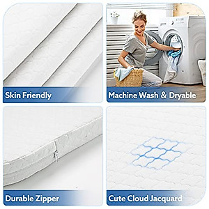 Pro Goleem Bassinet Mattress, Oval Bassinet Mattress Pad, Waterproof Cradle Mattress, Memory Foam Moses Basket Mattress, 15’’x30’’