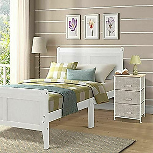 MAXCBD Nightstand Bedside Table Drawer Cabinet 3 Tier Metal Storage Cabinet Bedside Table Organizer Stand Fabric Chest Bedroom Drawer Storage Dresser Storage Tower Dresser