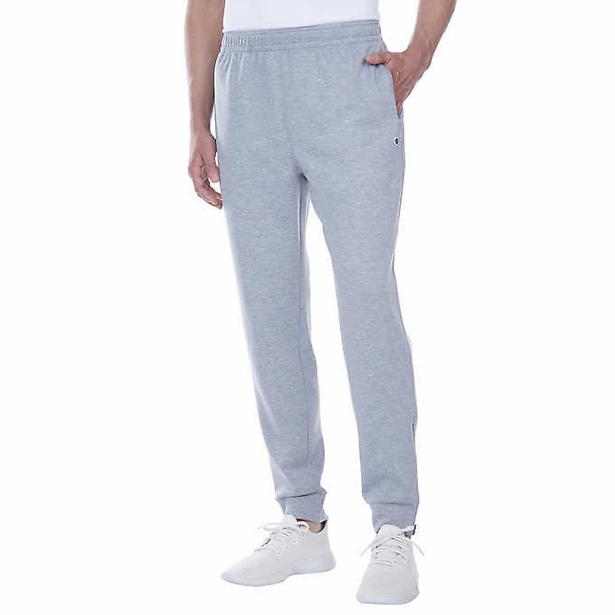 Champion Men's Interlock Tech Terry Jogger Pant with Zippered Pockets (as1, Alpha, l, Regular, Regular, Gray)