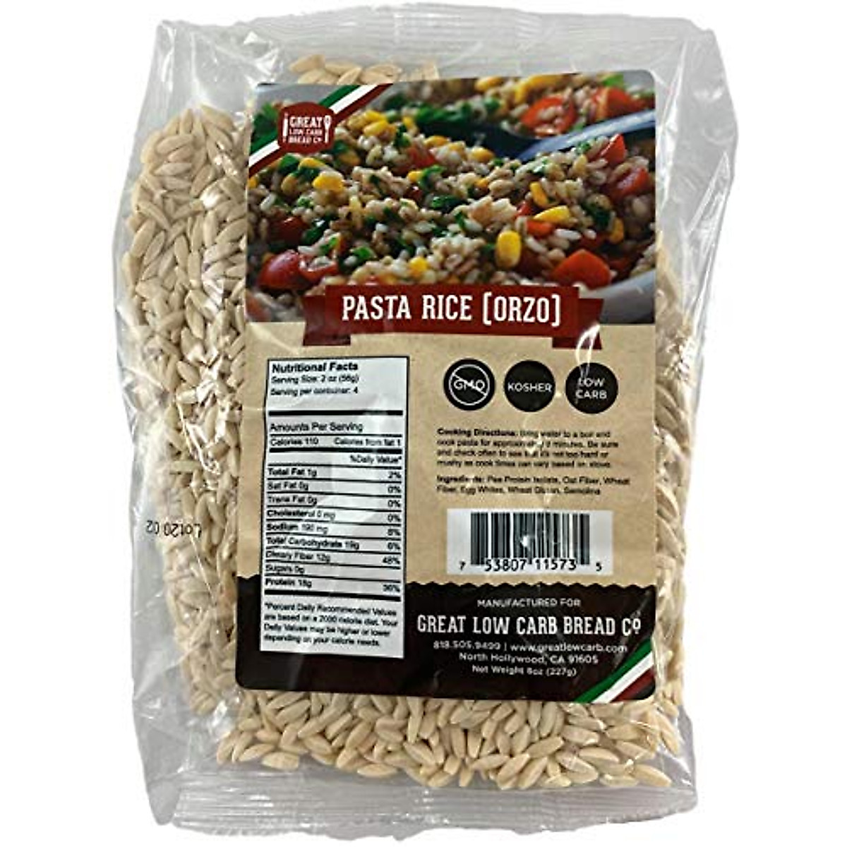 Great Low Carb Bread Co. Pasta Rice Ozro | Keto Pasta, Rice Noodles, Low Carb Pasta 8 Ounce
